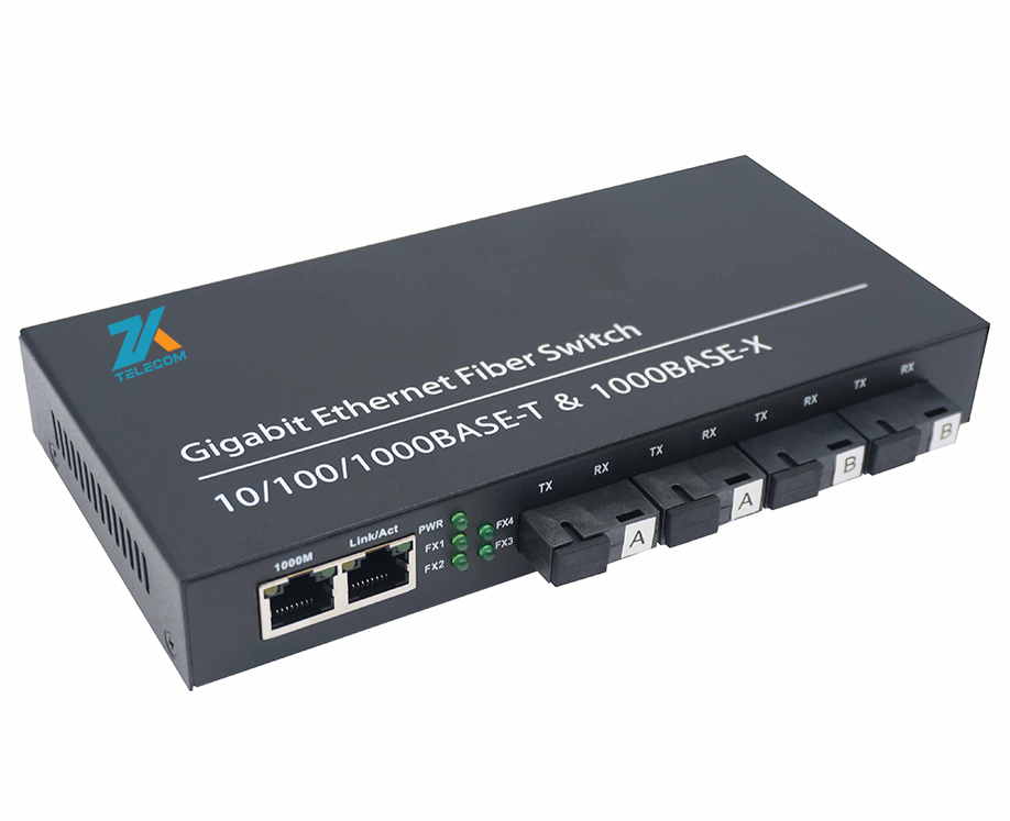 4Fiber 2RJ45-Fiber switch-Shenzhen ZK Telecom Technology CO.,Ltd.